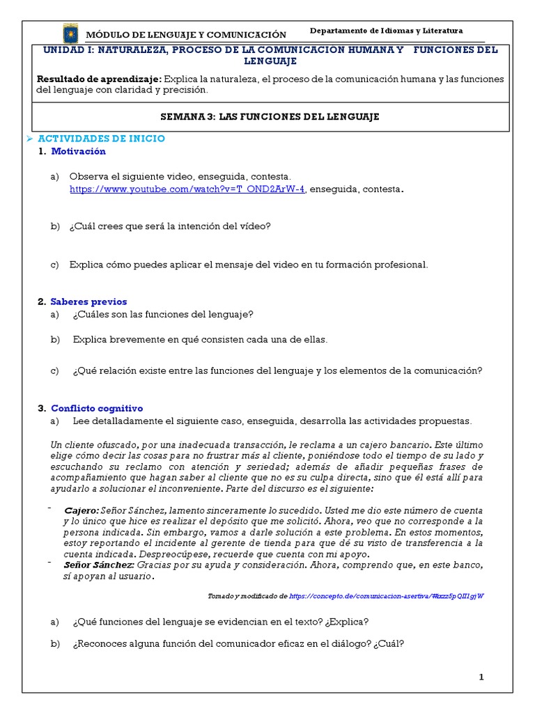 Funciones del Lenguaje según Bühler | PDF | Comunicación | Comunicación ...