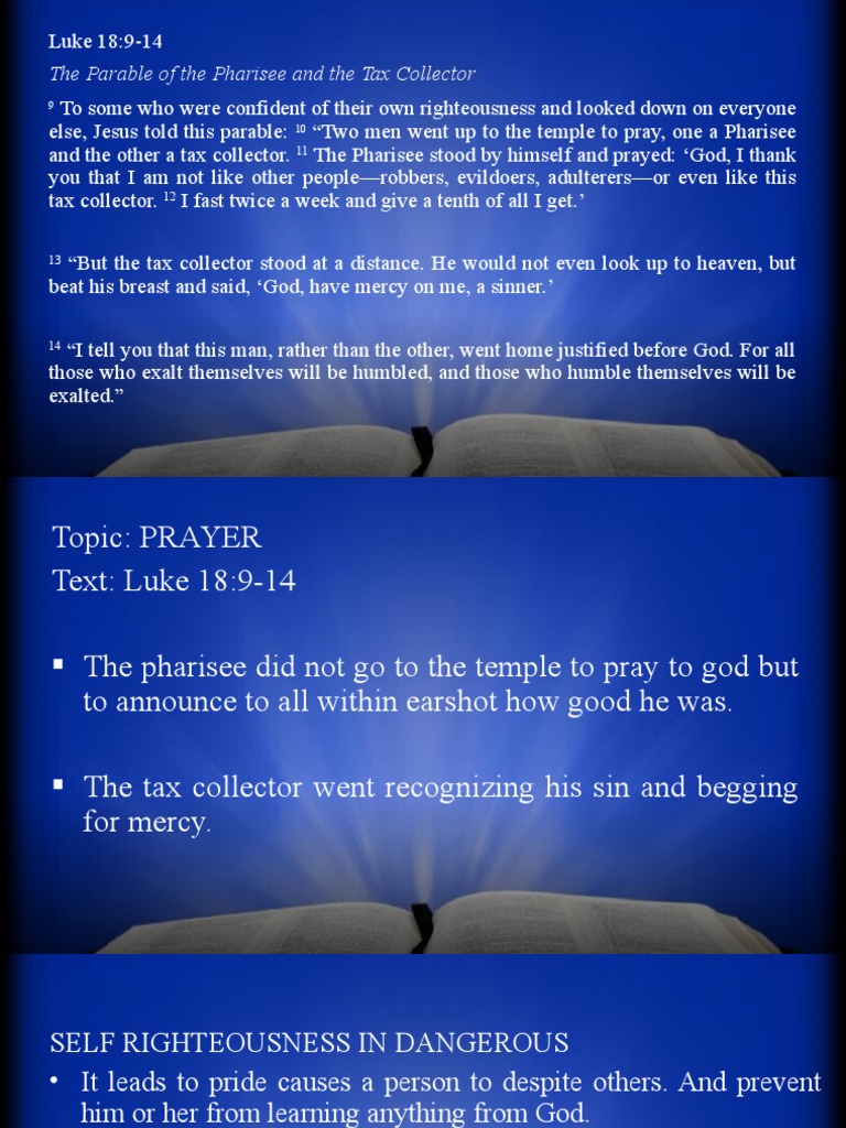 The Parable of The Pharisee and The Tax Collector | PDF | Cooking, Food ...