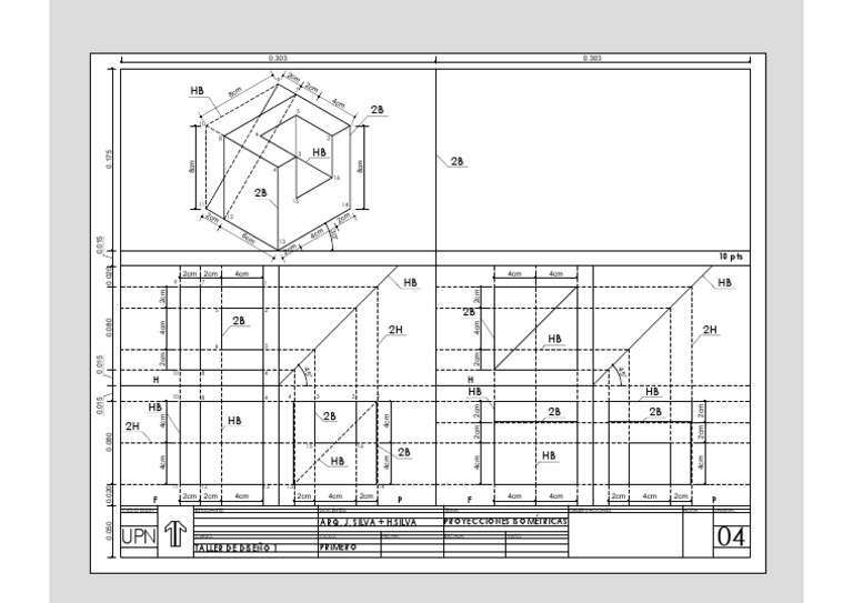 Lámina 4 - Proyecciones Isometricas | PDF