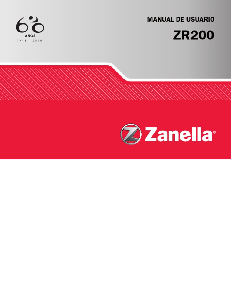 Manual de Usuario ZR200 | PDF | Motocicleta | Acelerador