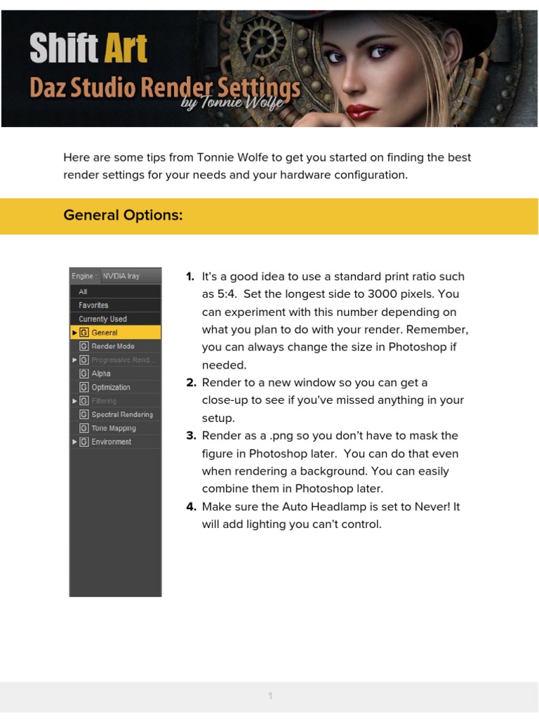 Daz Studio Render Settings Guide | PDF | Rendering (Computer Graphics ...