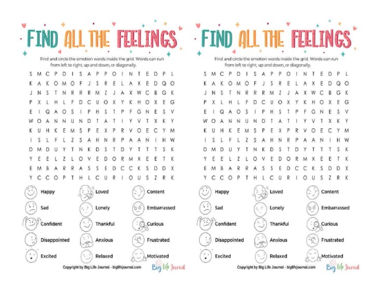 Feelings Wordsearch | PDF