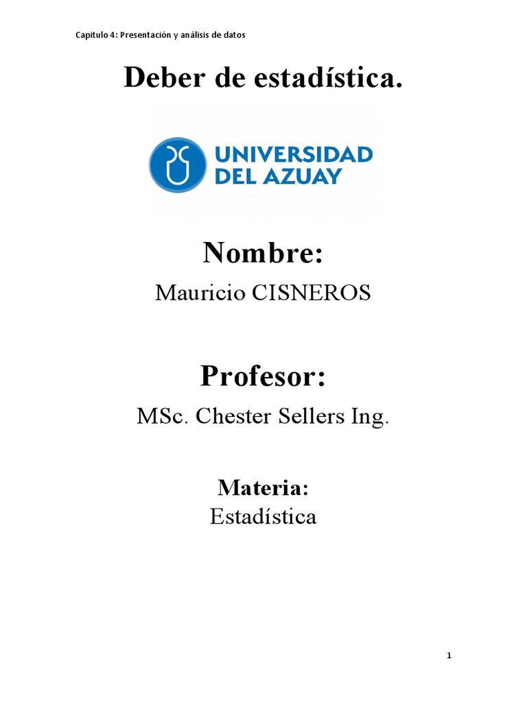 Deber Capitulo 4 | PDF | Cuantil | Histograma