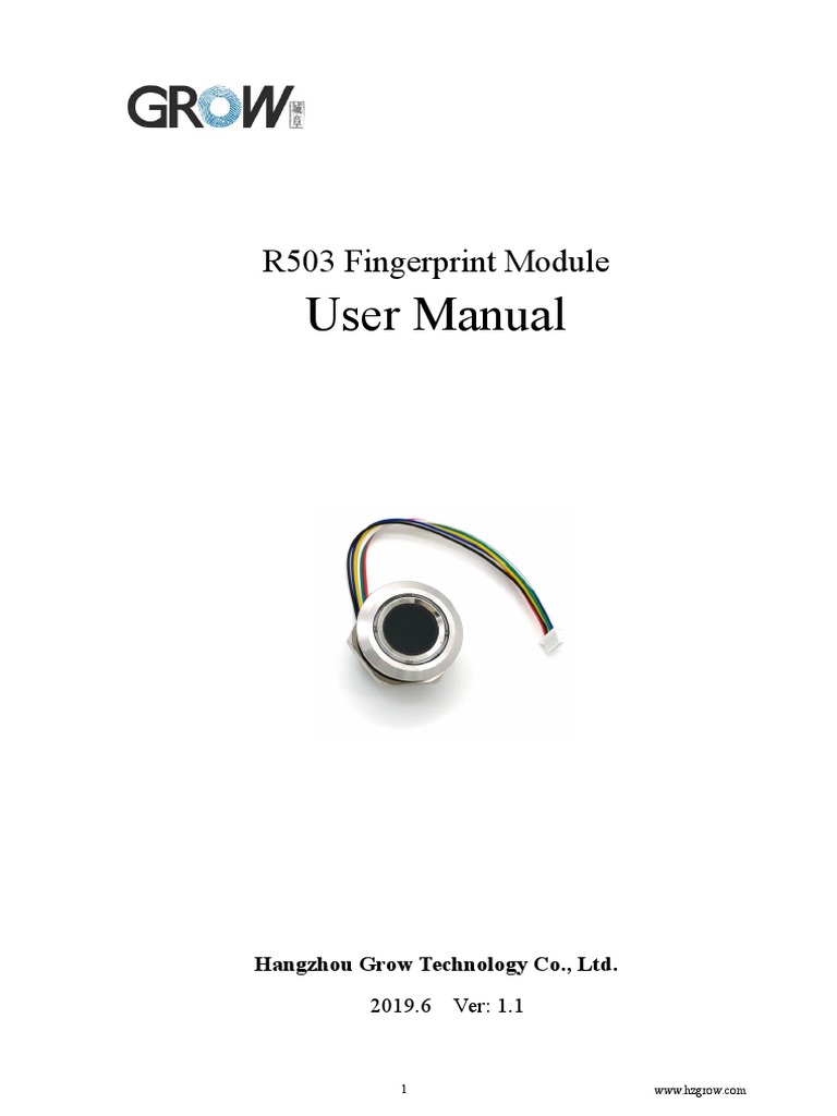 R503 Fingerprint Module User Manual | PDF | Network Packet | Bit
