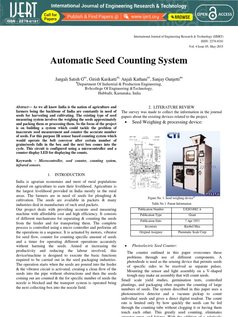 Automatic Seed Counting System IJERTV4IS050843 | PDF | Welding ...