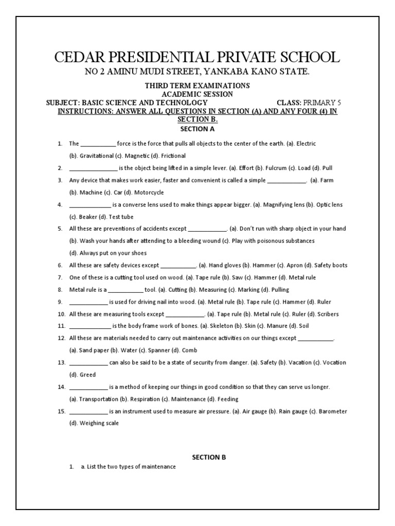 Basic Science and Technology | PDF | Lever | Tools