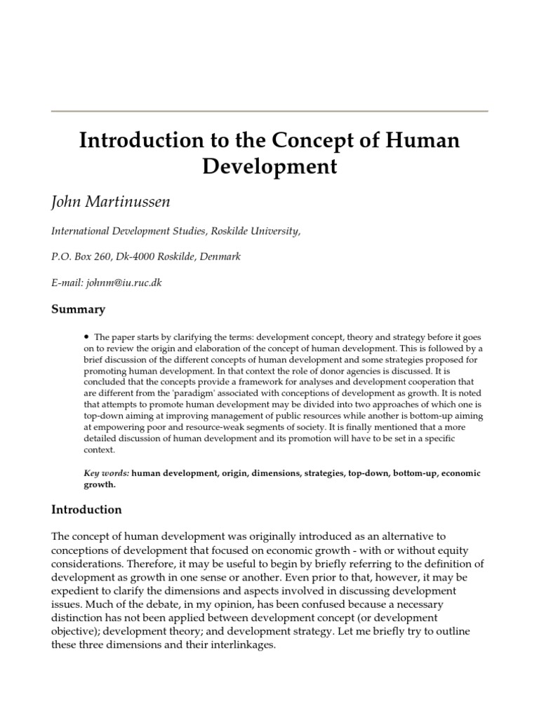Human Development Concept | Download Free PDF | Human Development ...