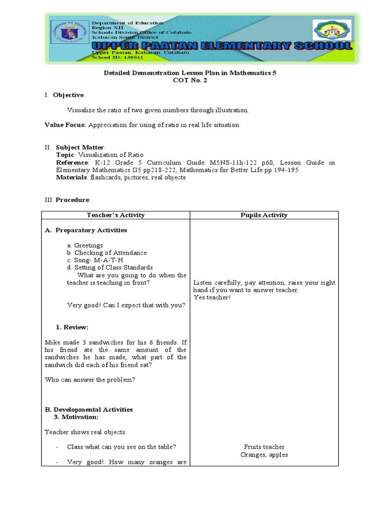 Detailed Demonstration of Visualizing Ratios Through Illustration | PDF ...