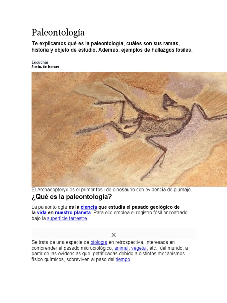 Introducción a la Paleontología | PDF | Paleontología | Fósil