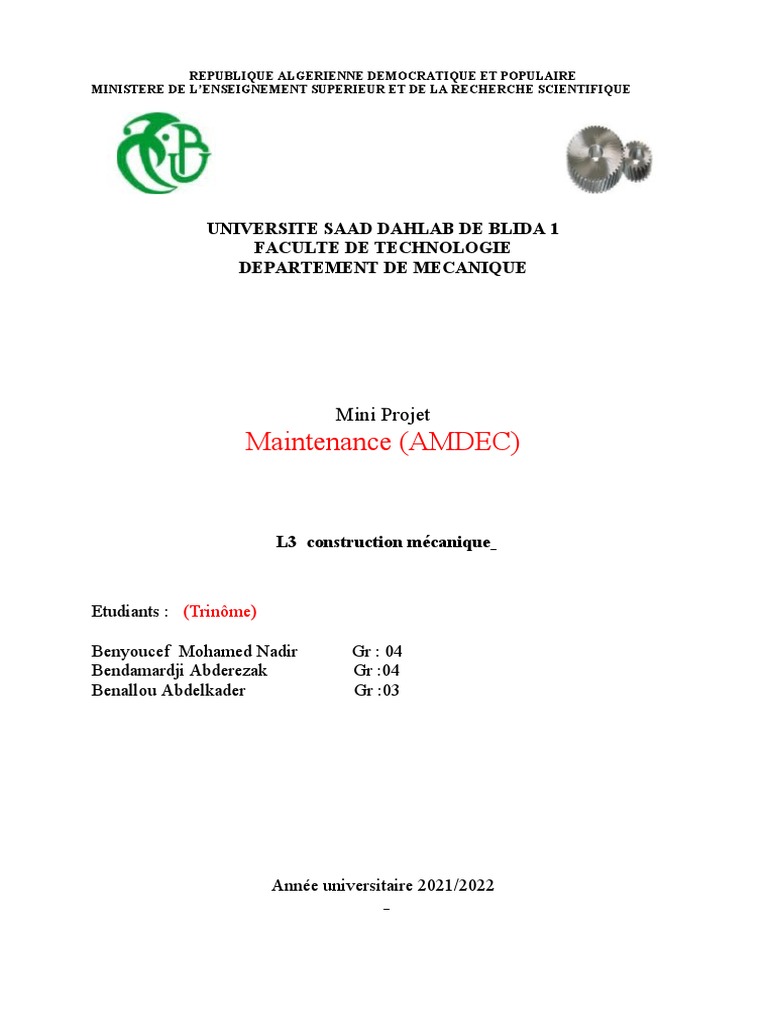 AMDEC-MACHINE Projet | PDF | Ingénierie des systèmes | Science des systèmes