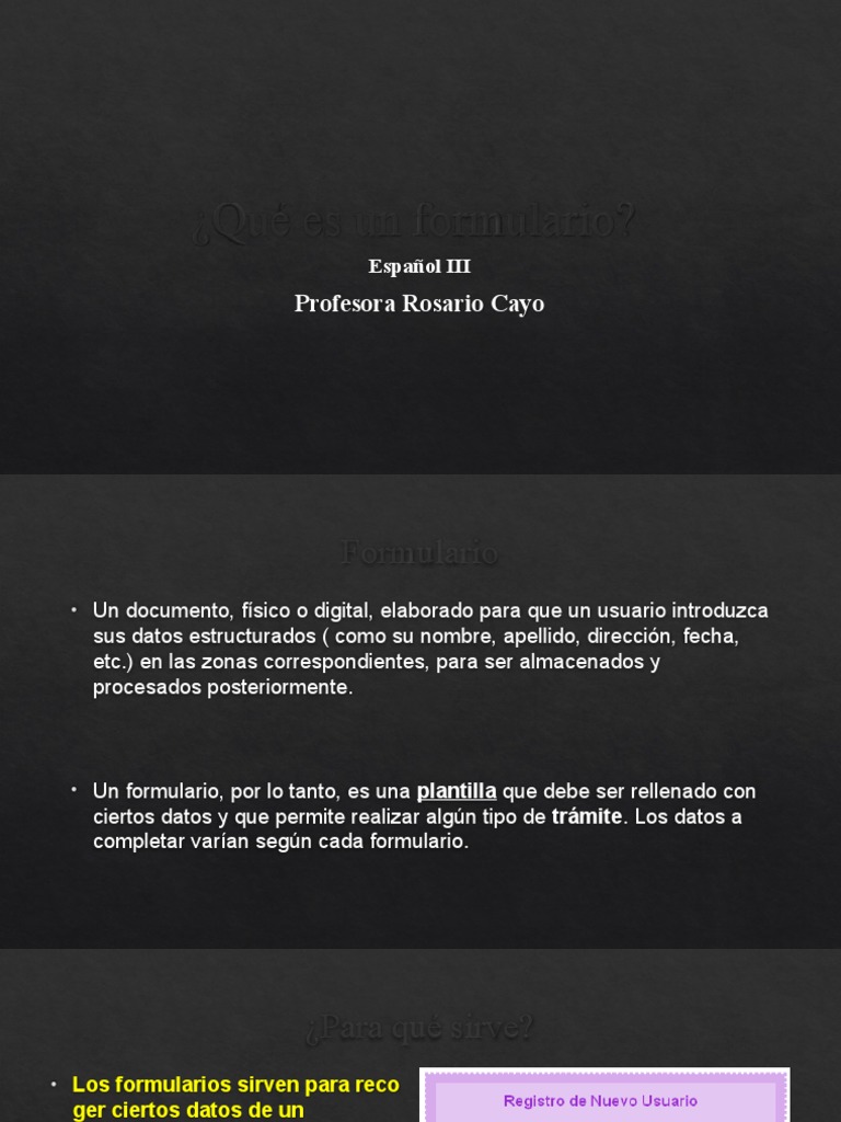 ¿Qué Es Un Formulario? | PDF