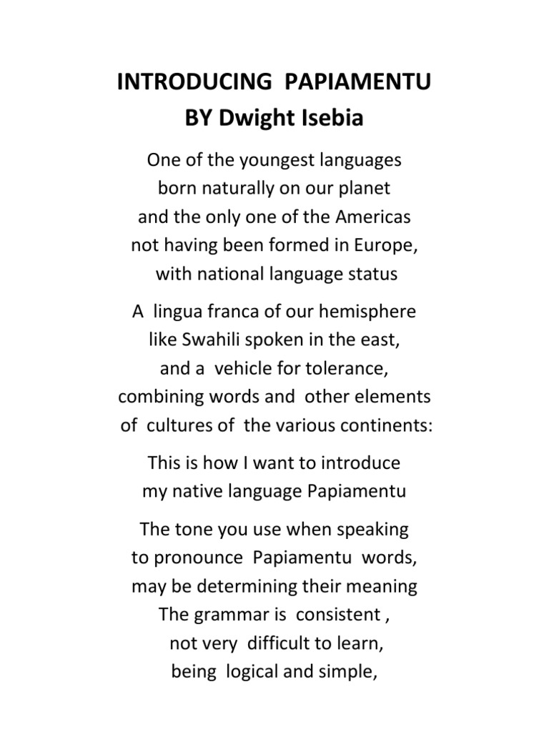 INTRODUCING PAPIAMENTU by Dwight Isebia | PDF | Sociolinguistics | Symbols