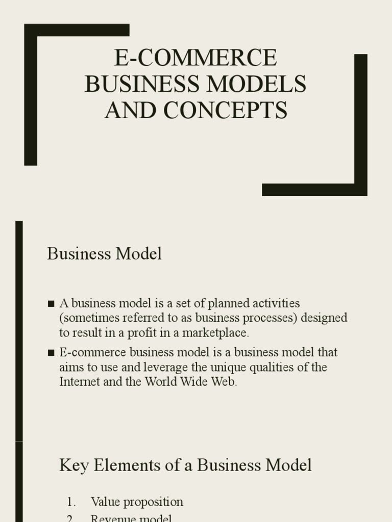 E-Commerce Business Models Explained | PDF | E Commerce | Online Shopping
