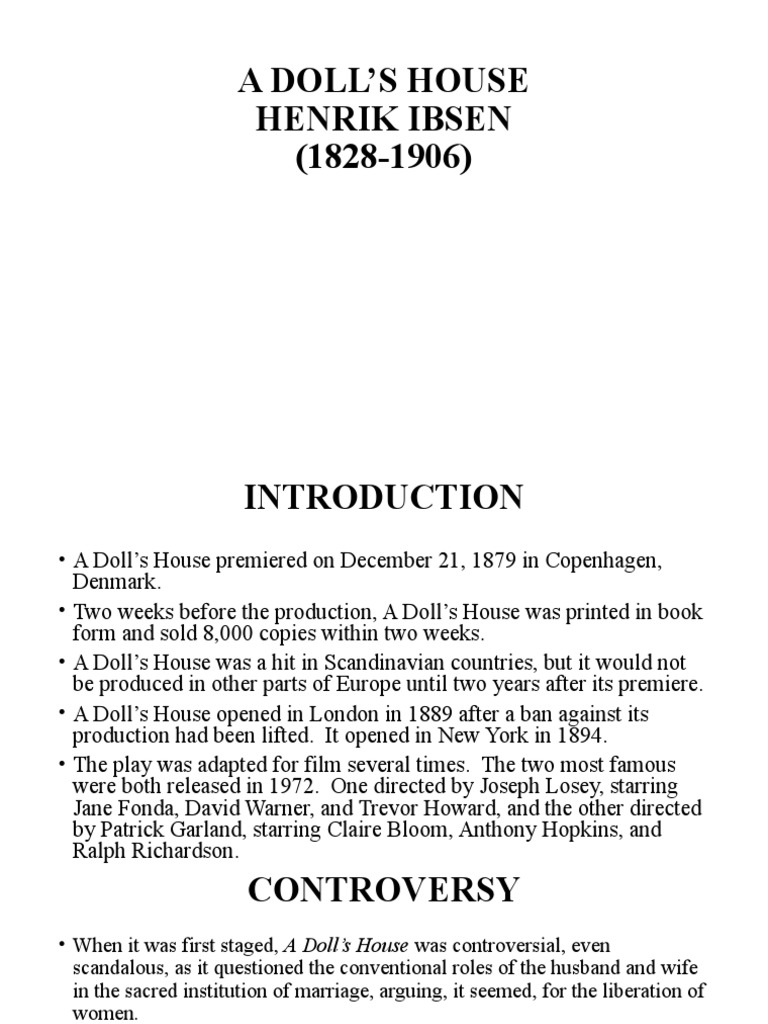 Ibsen's A Doll's House: An Analysis of the Play that Revolutionized ...