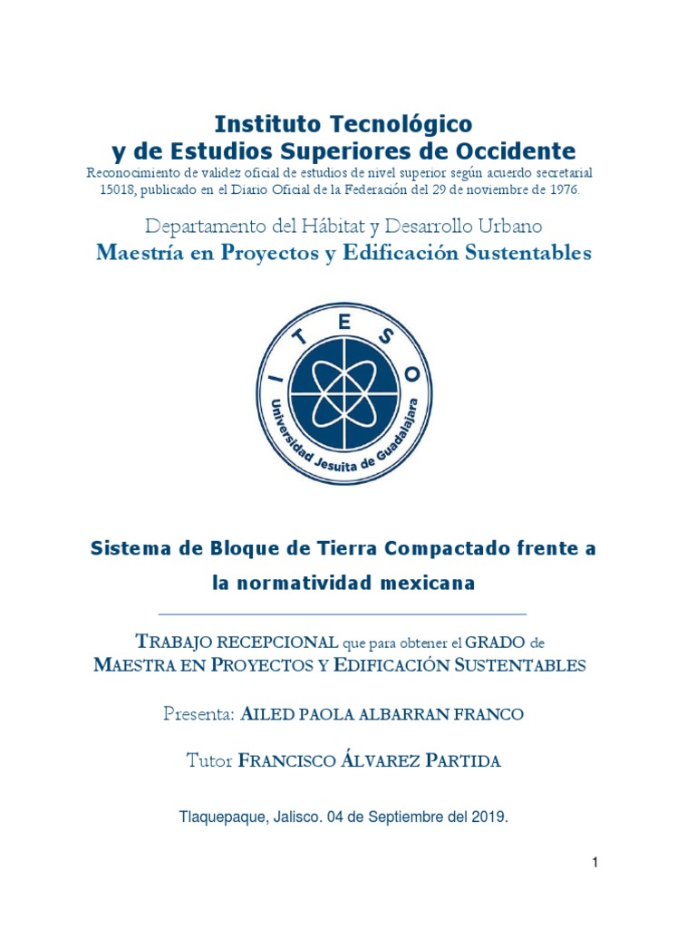 Sistema de Bloque de Tierra Compactado Frente A La Normatividad ...
