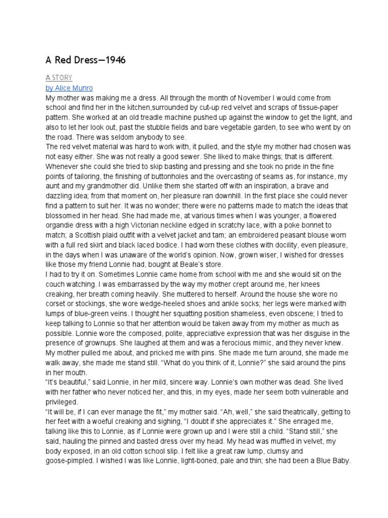 A Red Dress - Alice Munro | PDF | Dress | Clothing