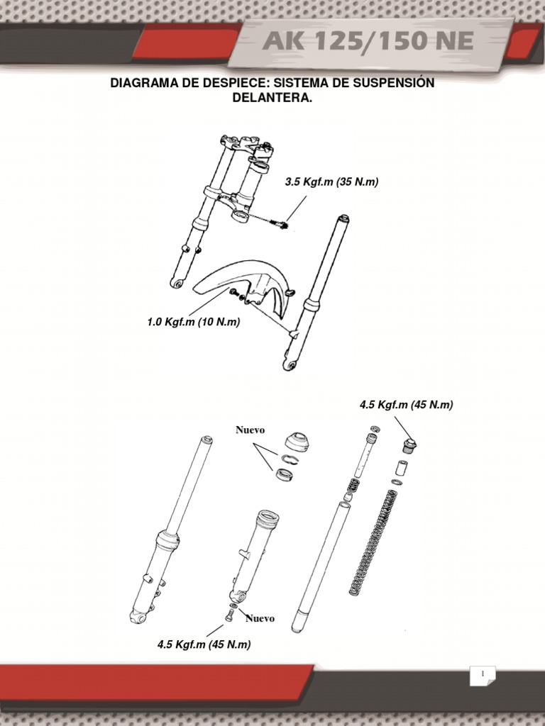 Diagrama de Despiece - Sistema de Suspension Delantera. | PDF ...