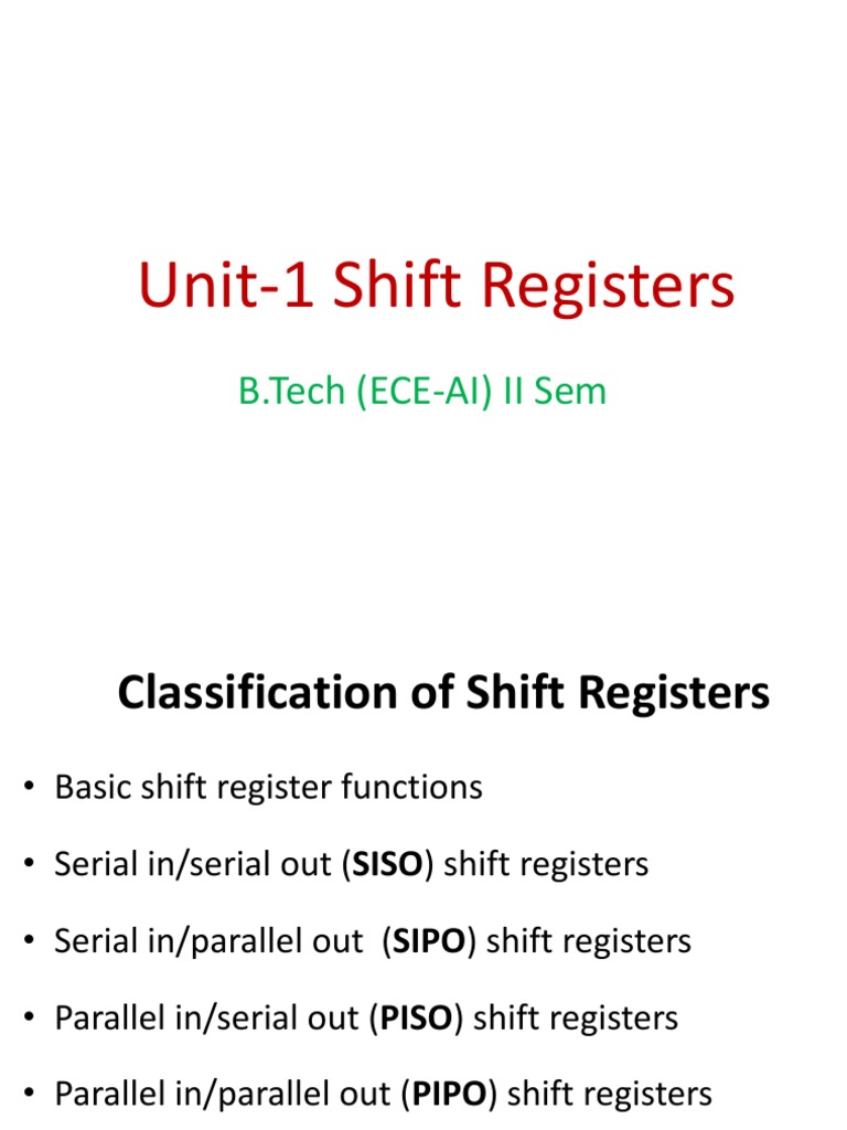 1 Unit - 2 Shift Registers | PDF | Computing | Electronic Circuits