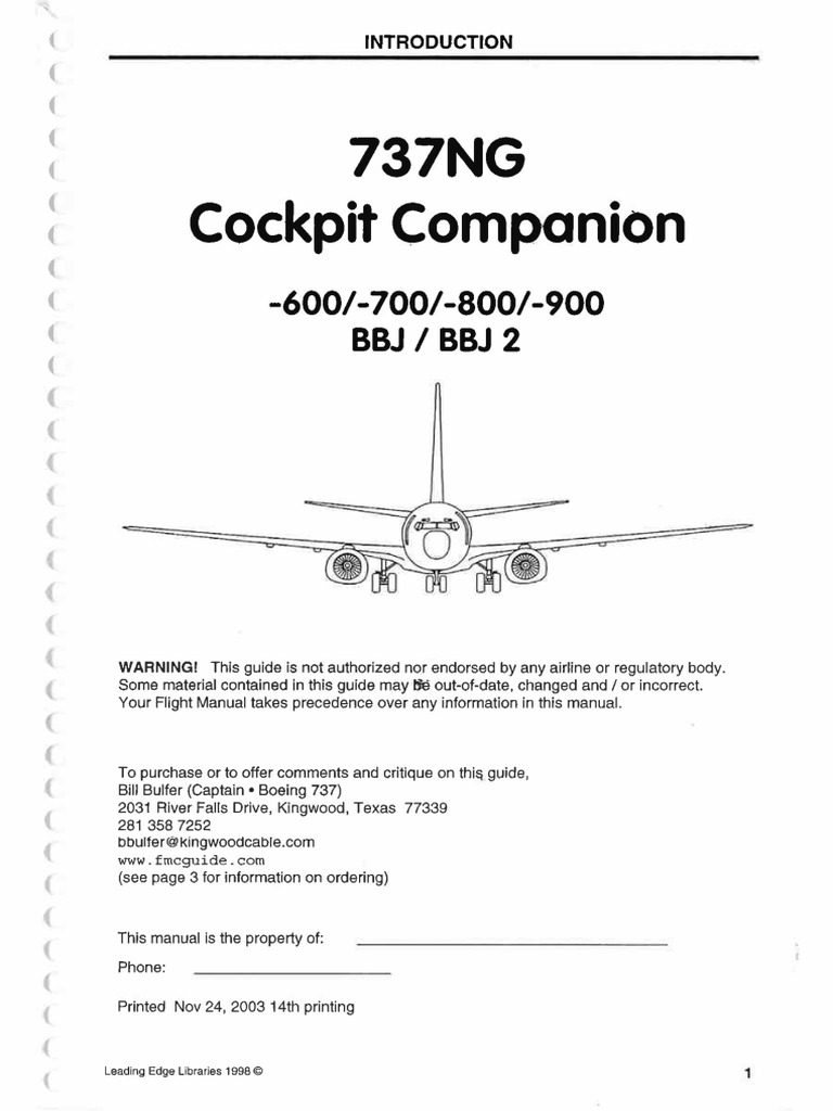 737 NG Cockpit Companion | PDF