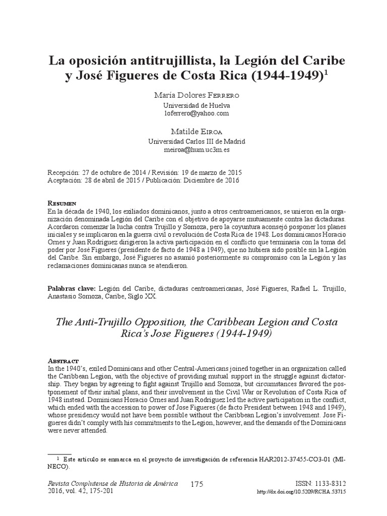 Legión del Caribe y Figueres (1944-49) | PDF | República Dominicana