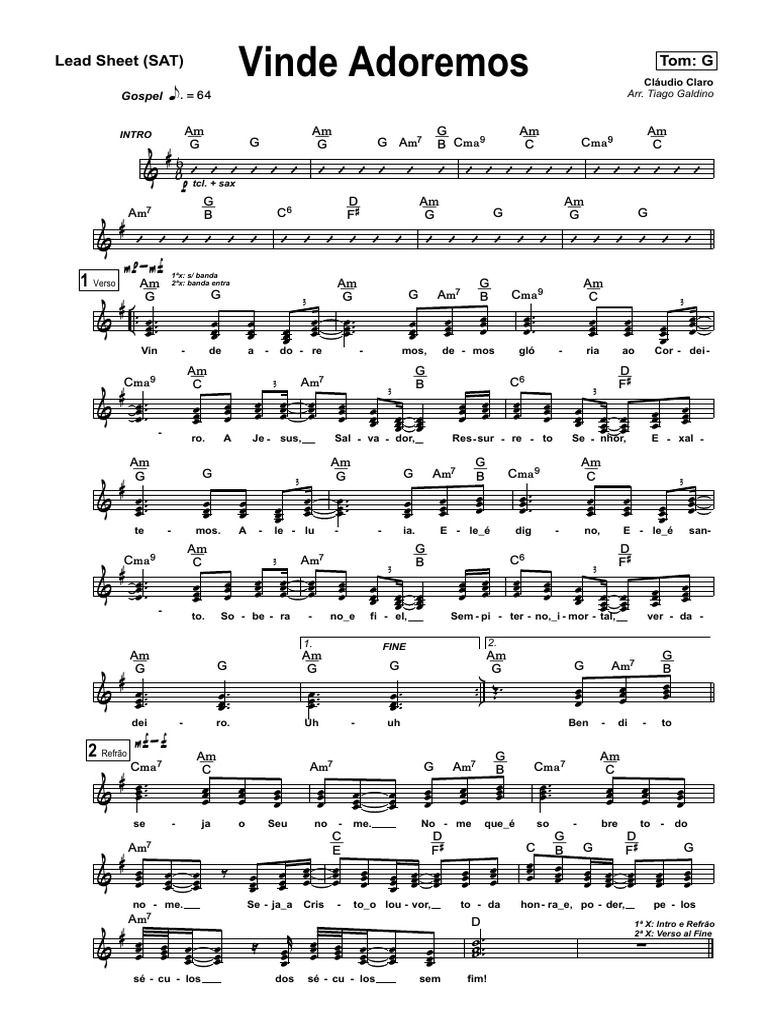 Vinde Adoremos (Lead Sheet) | PDF