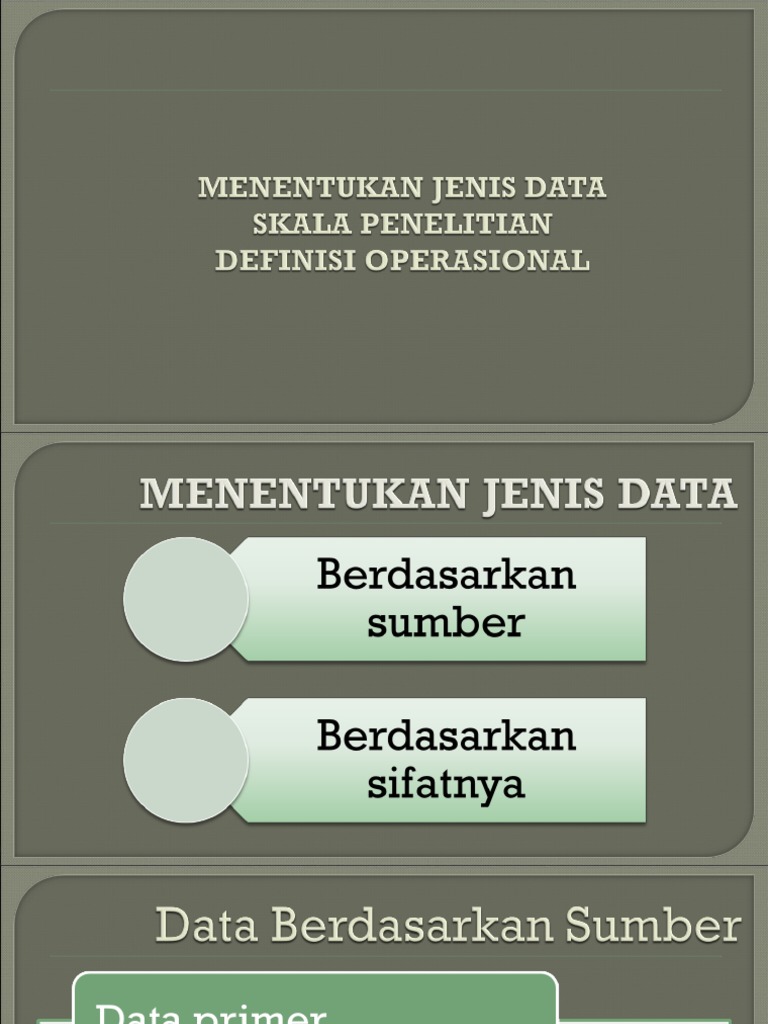 Data, Skala Dan Definisi Operasional | PDF