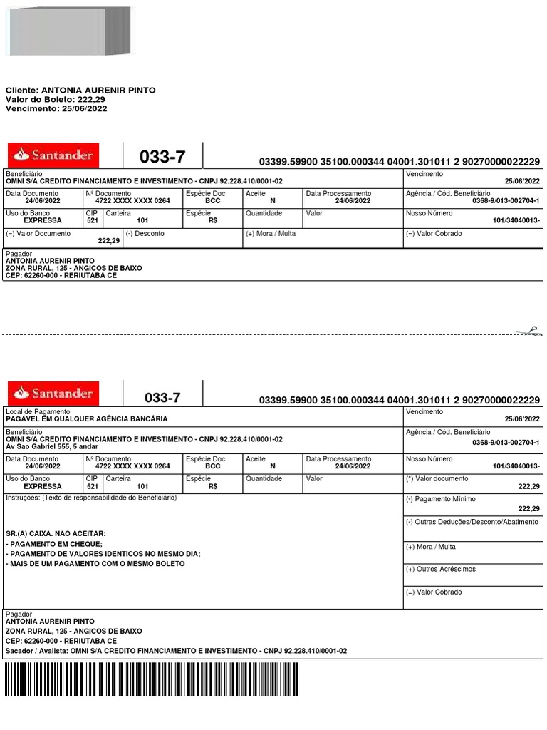 Boleto | PDF | Bancos | Serviços financeiros