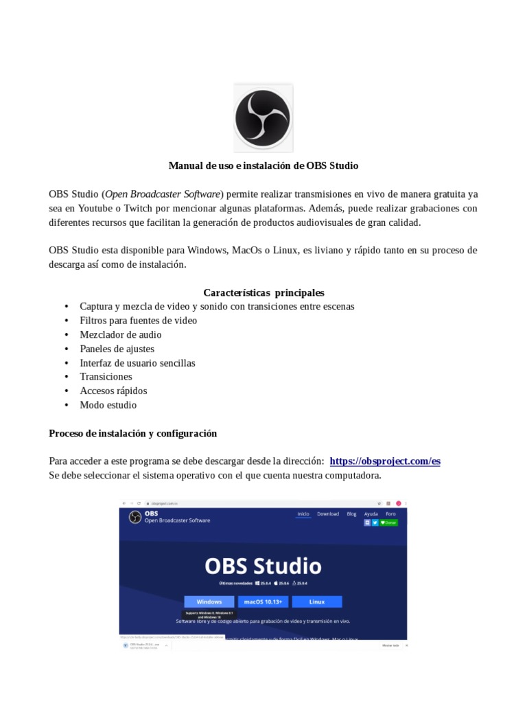 Guía de Instalación y Uso de OBS Studio | PDF | Archivo de computadora ...