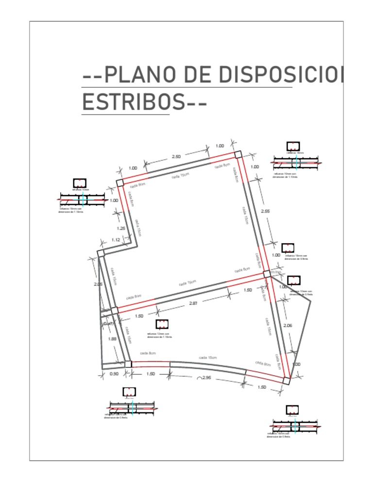 Plano de Refuerzo de Fierros | PDF