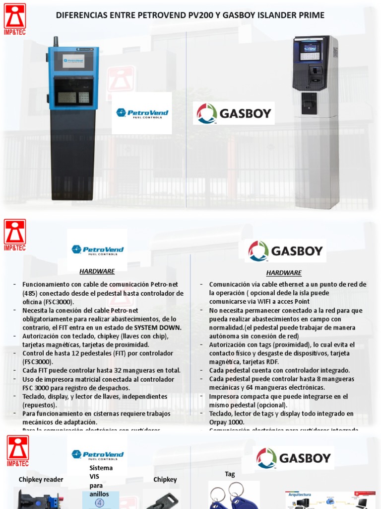 Comparativa PetroVend PV200 vs Gasboy | PDF | Hardware de la ...