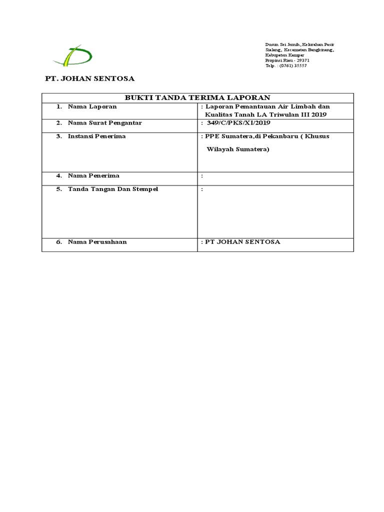 Serah Terima Laporan | PDF