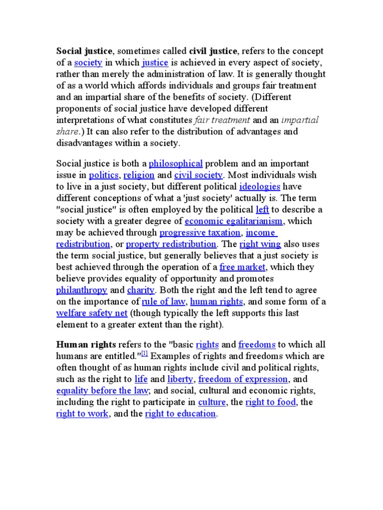 Social Justice | PDF | Social Justice | Right Wing Politics