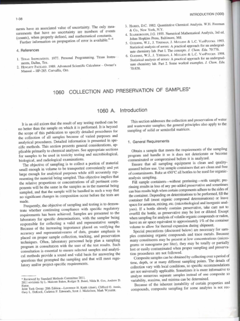 1060 Collection and Preservation of Samples | PDF