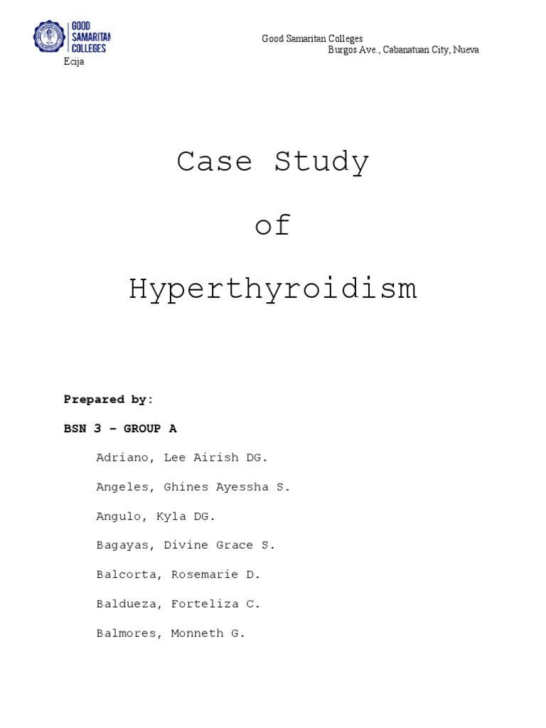 Hyperthyroidism Case Study Analysis | PDF | Hyperthyroidism | Thyroid