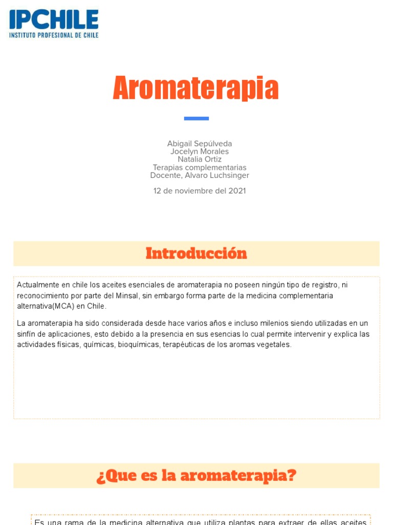 Beneficios de la Aromaterapia en Salud | PDF | Aromaterapia | Medicina ...