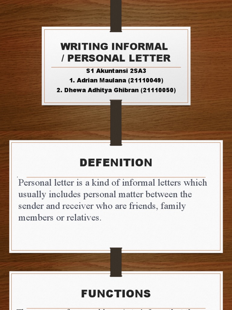 Writing Informal (Personal) Letter | PDF