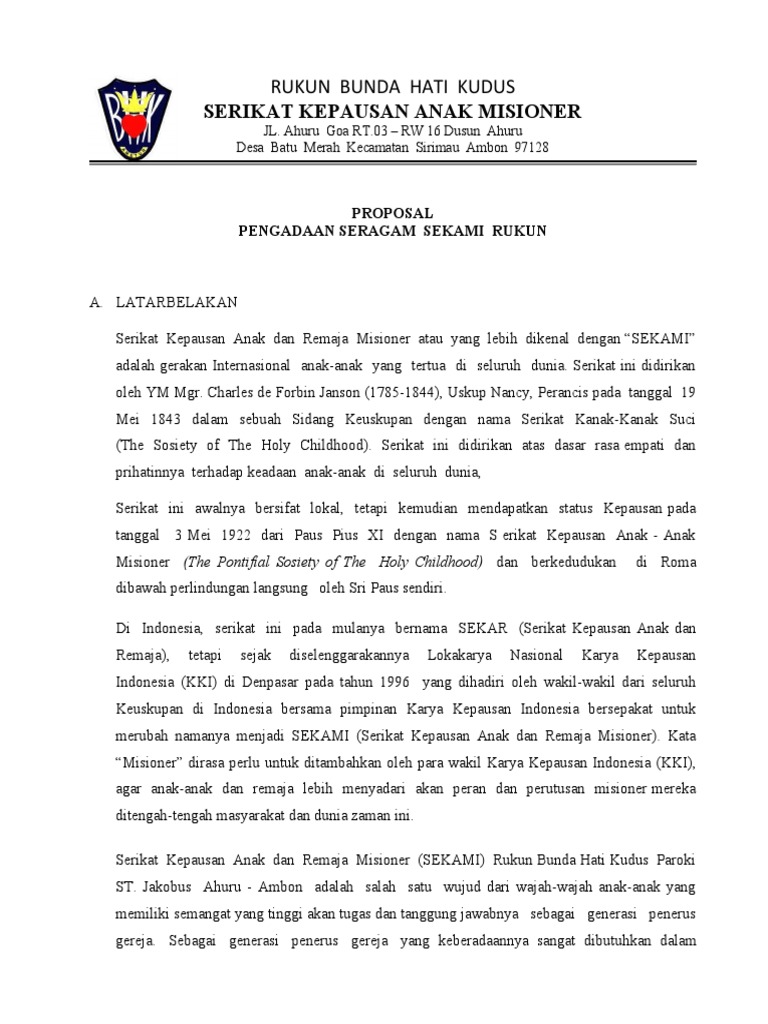 Proposal SEKAMI | PDF