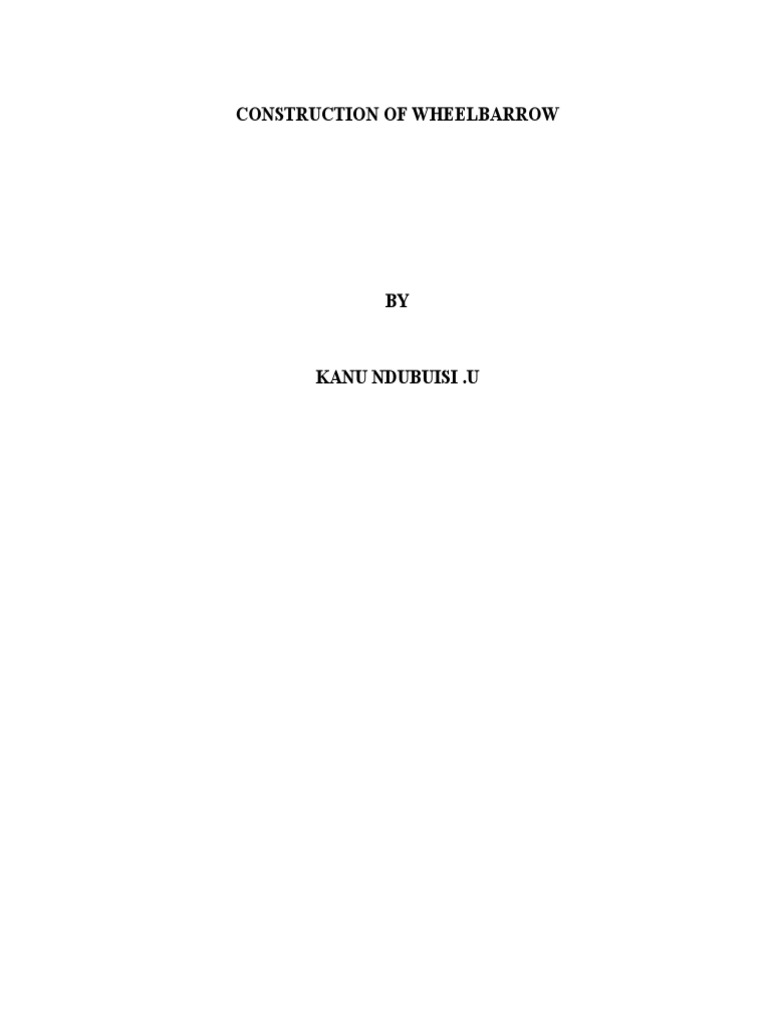 Construction of Wheelbarrow | PDF | Lever | Strength Of Materials