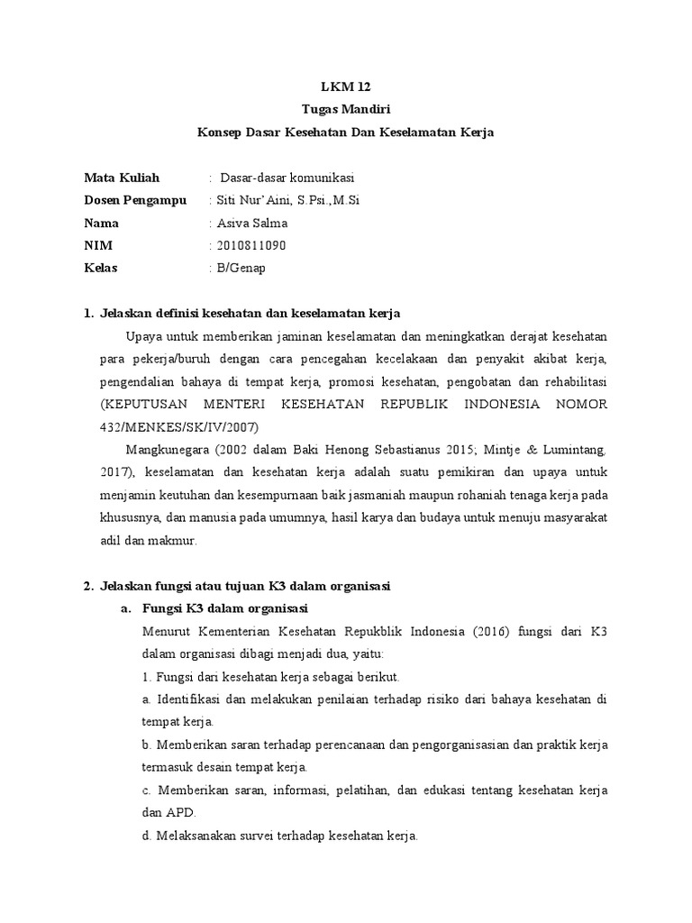 LKM 12 - PIO - Asiva Salma - 2010811090 | PDF