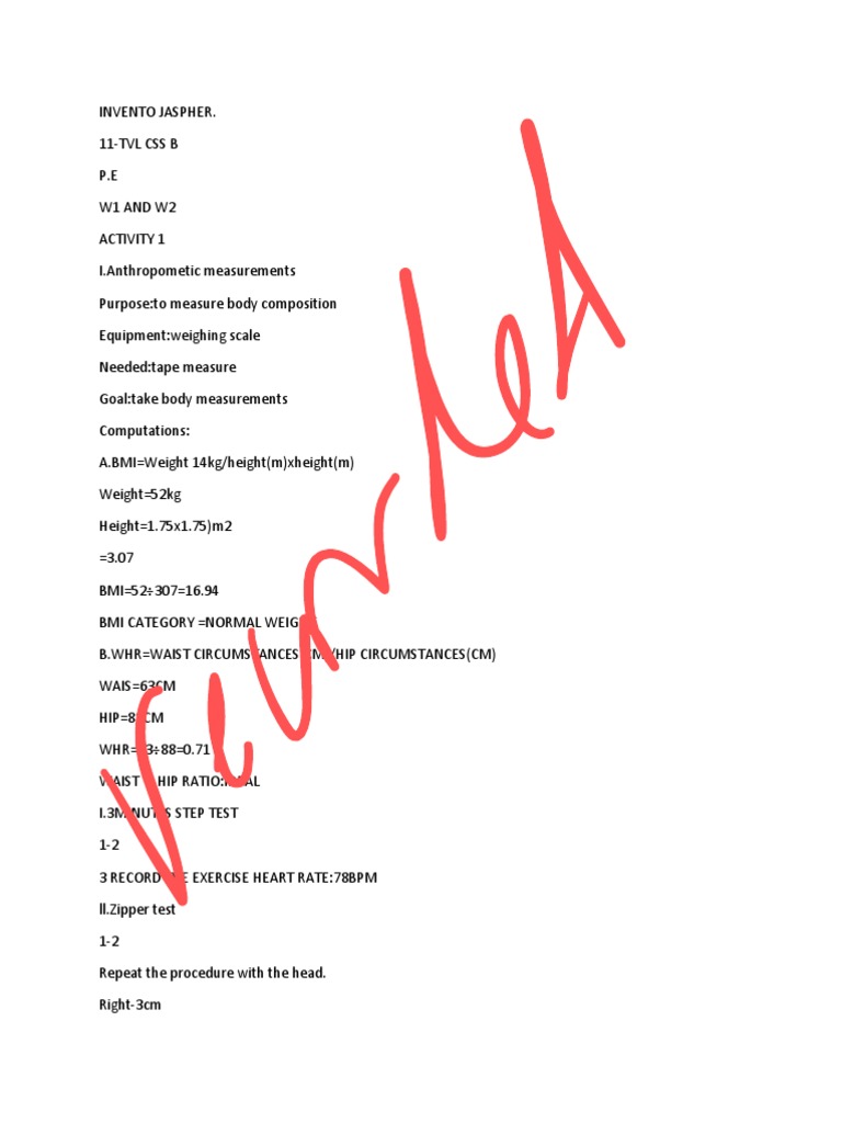 Edited - Invento Jaspher. 11 TVL Css B - Pe Week 1-2 | PDF