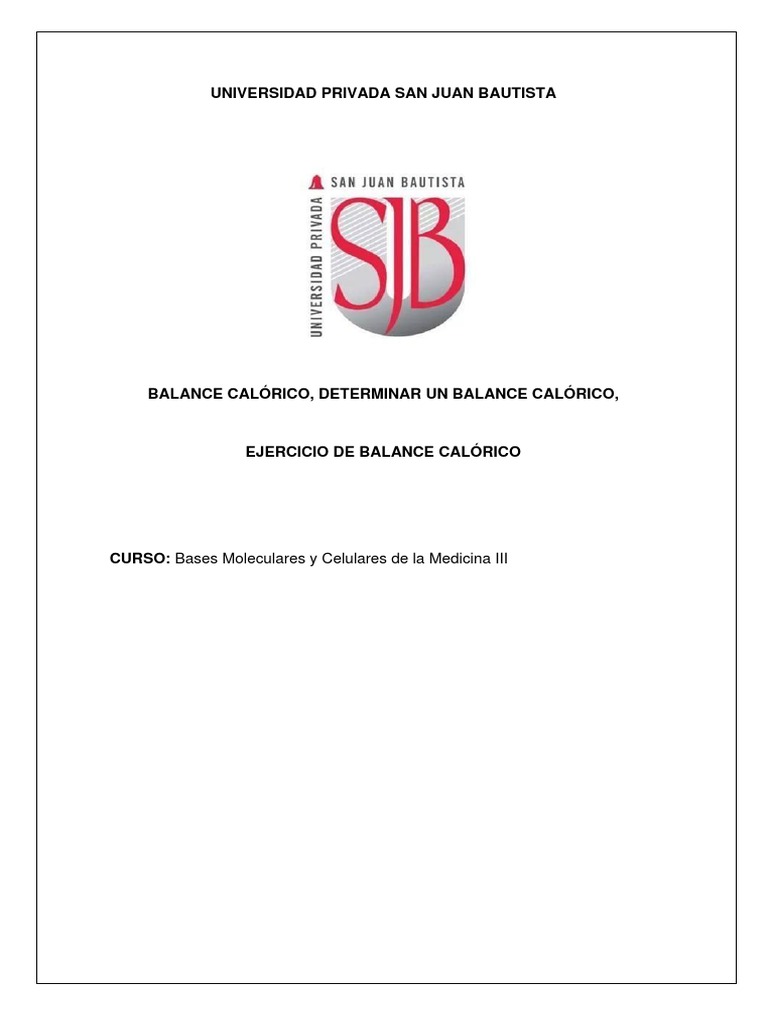 Clase 14.3 Práctica Balance Calorico 2022-I | PDF | Termorregulación ...