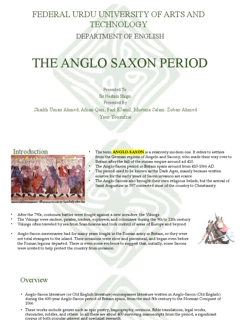 Overview of the Anglo-Saxon Period | PDF | Anglo Saxons