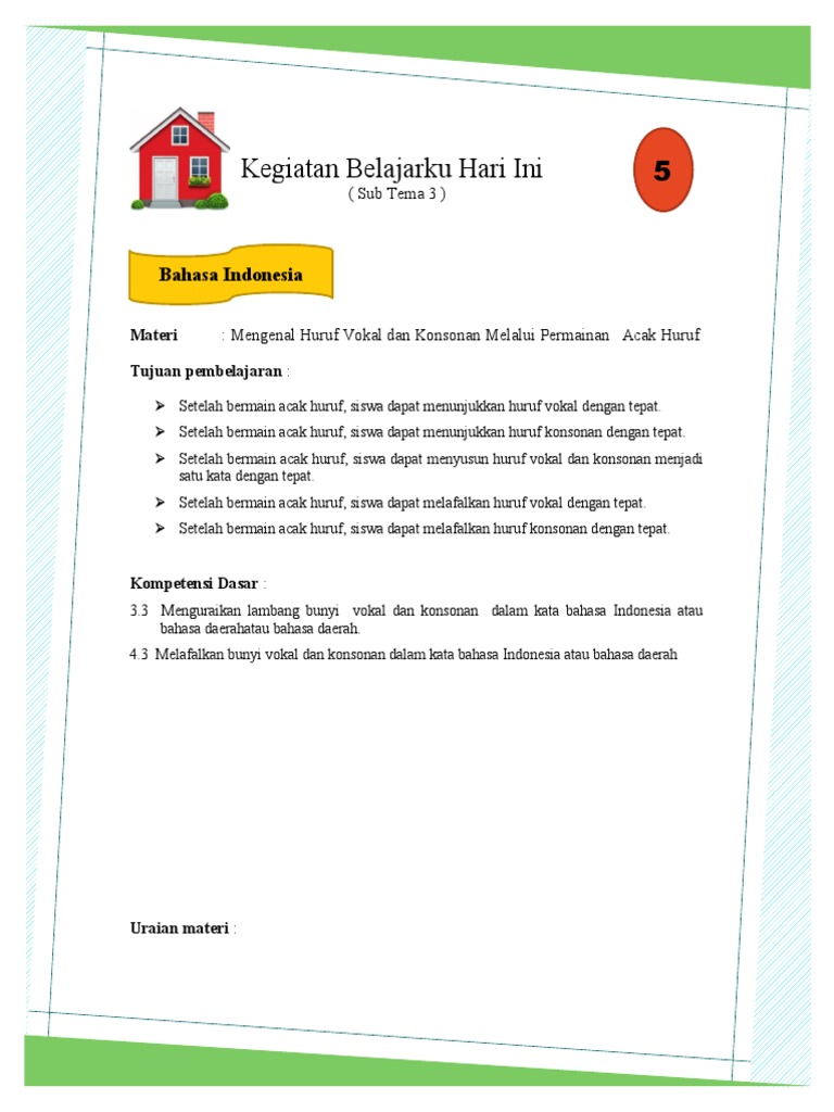 Modul Belajar Tema1-St3-Pb5 | PDF | Seni & Disiplin Bahasa