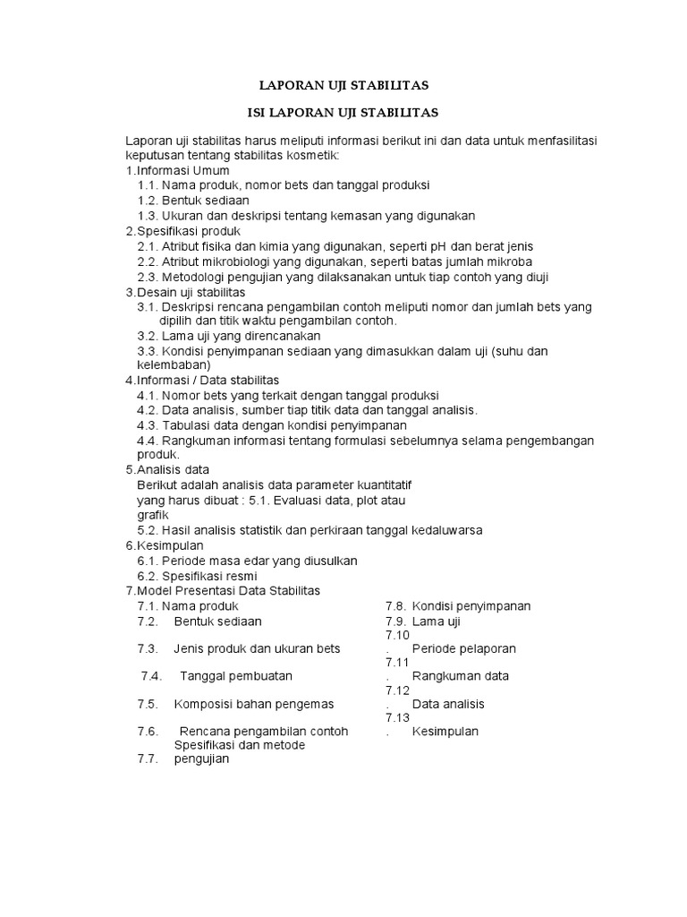 Laporan Uji Stabilitas | PDF | Bisnis | Komputer