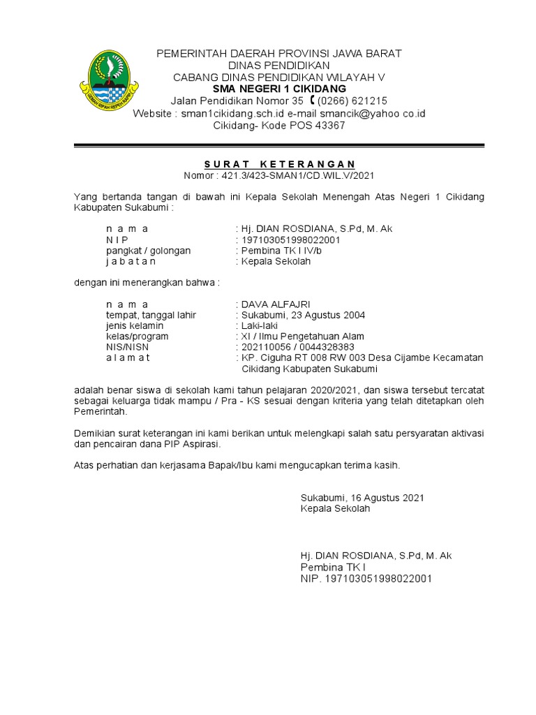 Keterangan PKH | PDF