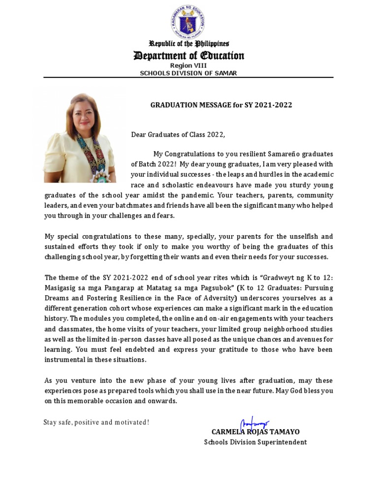 Graduation Message 2022 | PDF