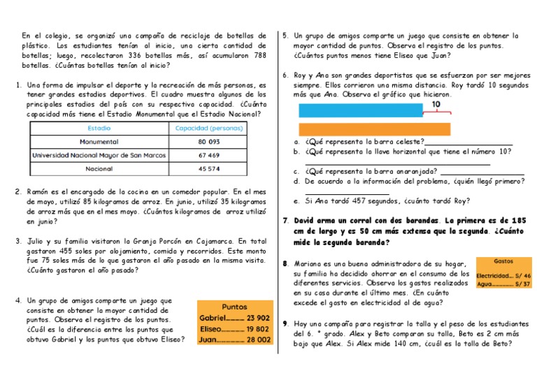 5 Matemática Resolvemos Comparando Cantidades. | PDF