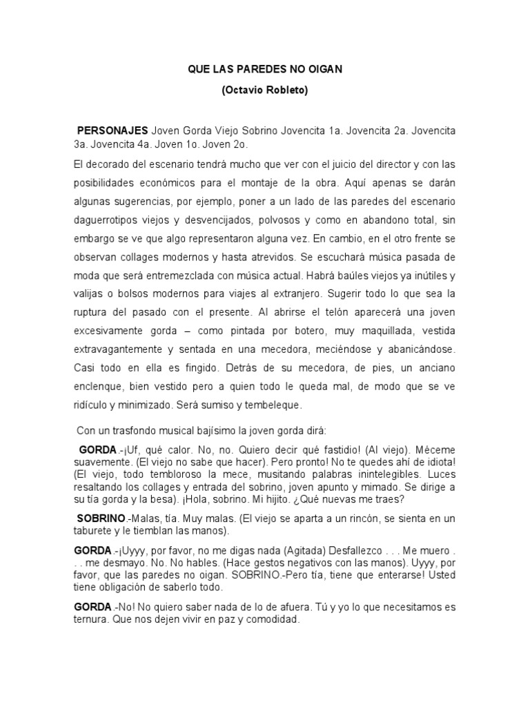 QUE LAS PAREDES NO OIGAN Octavio Robleto | PDF
