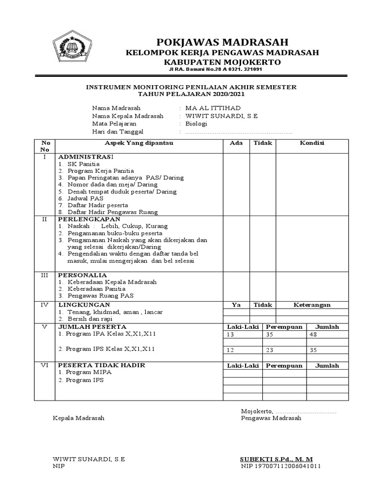 Instrumen Pas 2020 | PDF