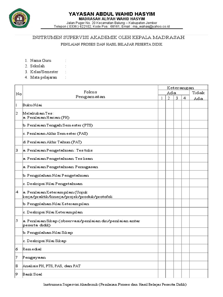 Form 4 Supervisi Penilaian | PDF